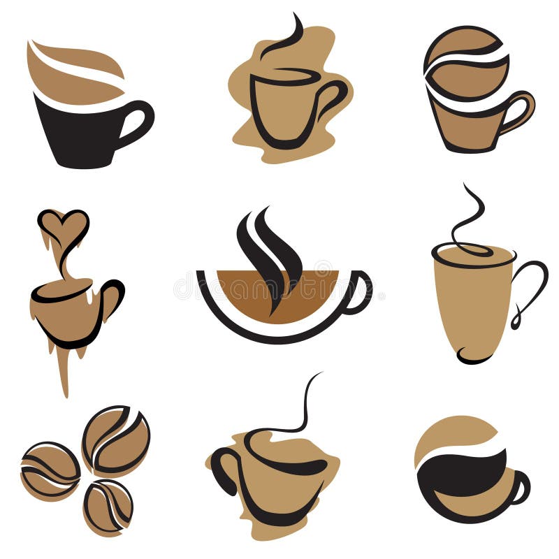 Coffee set 1 stock vector. Illustration of element, coffee - 7337354