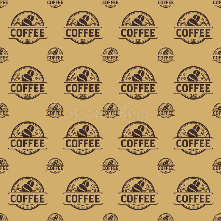 Coffee Emblem Pattern, Coffee Background for Your Restaurant Stock ...