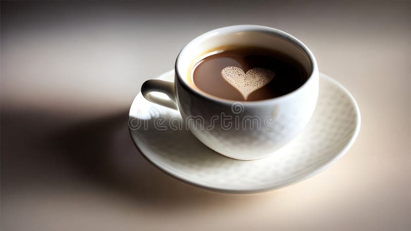 Coffee espresso with heart stock illustration. Illustration of coffee ...