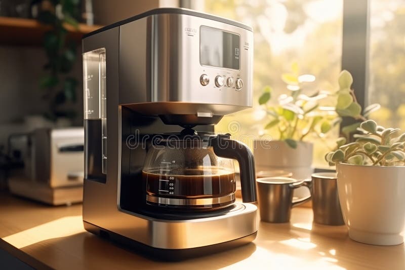 Coffee Espresso Machine in the Modern Kitchen Stock Illustration ...