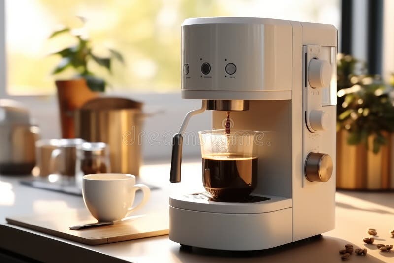 Coffee Espresso Machine in the Modern Kitchen Stock Illustration ...