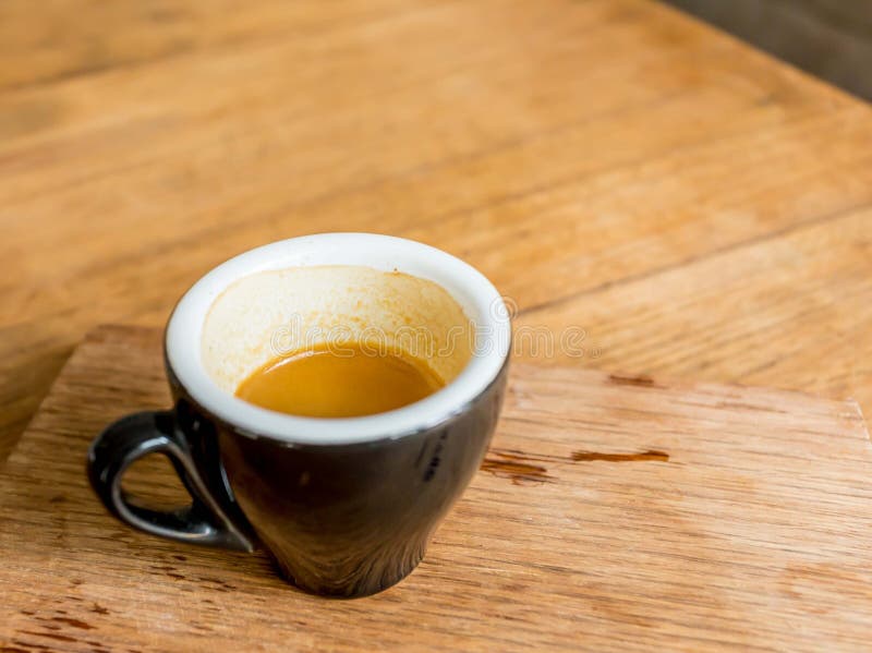 Coffee Espresso Shot in a Cup on a Wooden Table Stock Illustration ...