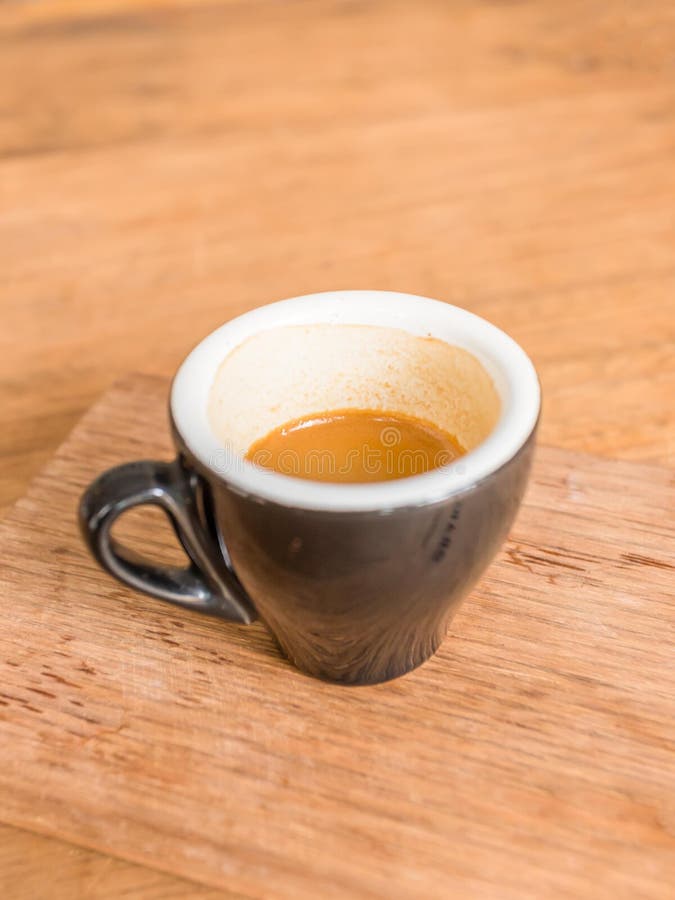 Coffee Espresso Shot in a Cup on a Wooden Table Stock Illustration ...