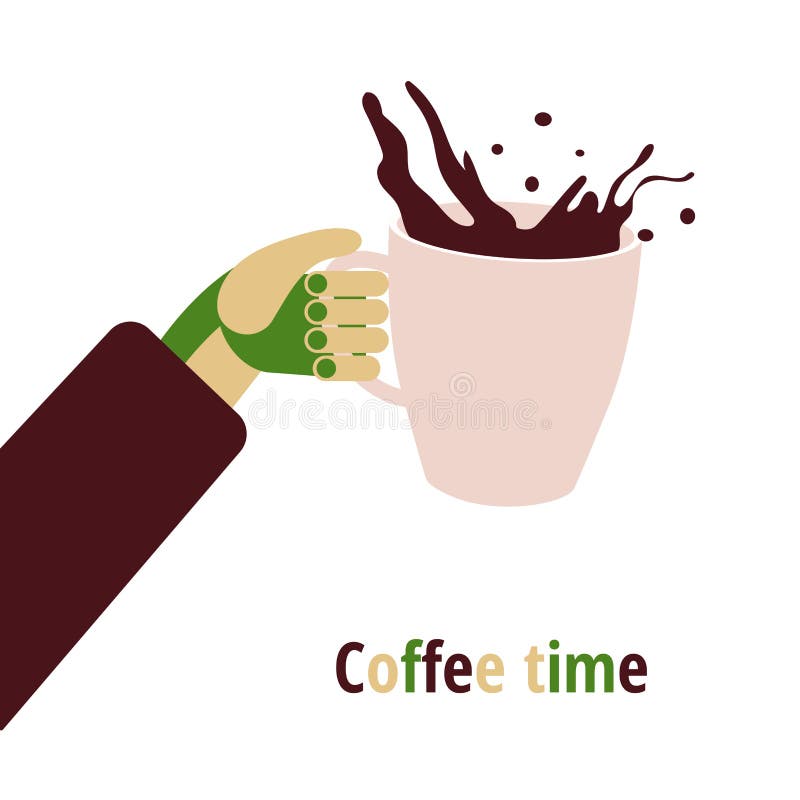 Coffee Excellent Drink always. Cool Design. Colorful Illustration Stock ...