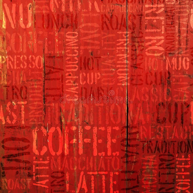 Coffee Experience Words on Red Stock Vector - Illustration of poster ...