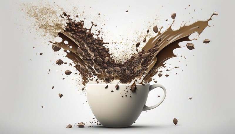 Coffee Explosion. Generative AI Stock Illustration - Illustration of ...