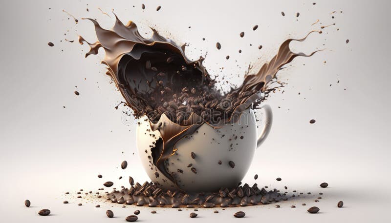 Coffee Explosion. Generative AI Stock Illustration - Illustration of ...