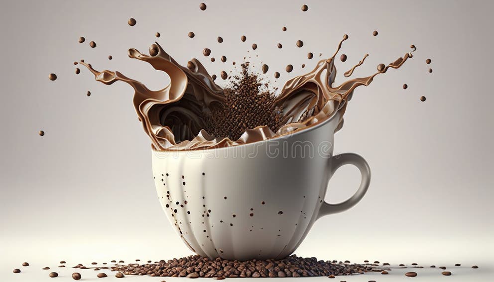 Coffee Explosion. Generative AI Stock Illustration - Illustration of ...