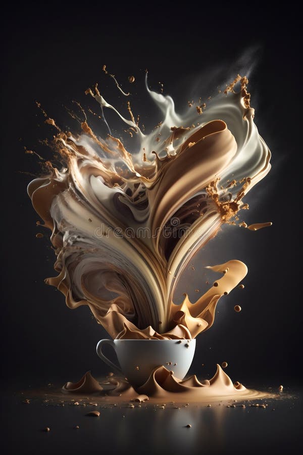 Coffee Explosion Splash. Generative Ai Stock Illustration ...