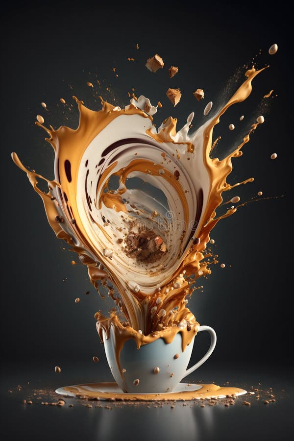 Coffee Explosion Splash. Generative Ai Stock Illustration ...