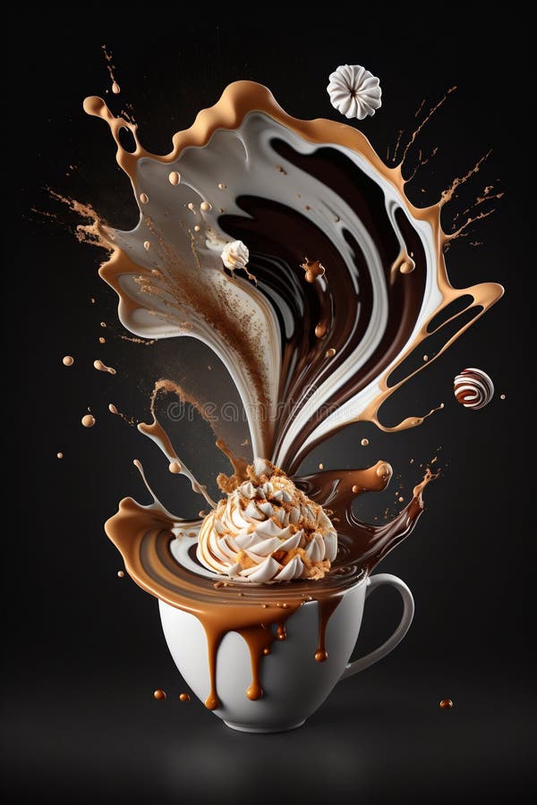 Coffee Explosion Splash. Generative Ai Stock Illustration ...