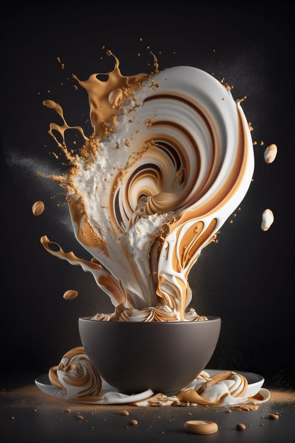 Coffee Explosion Splash. Generative Ai Stock Illustration ...