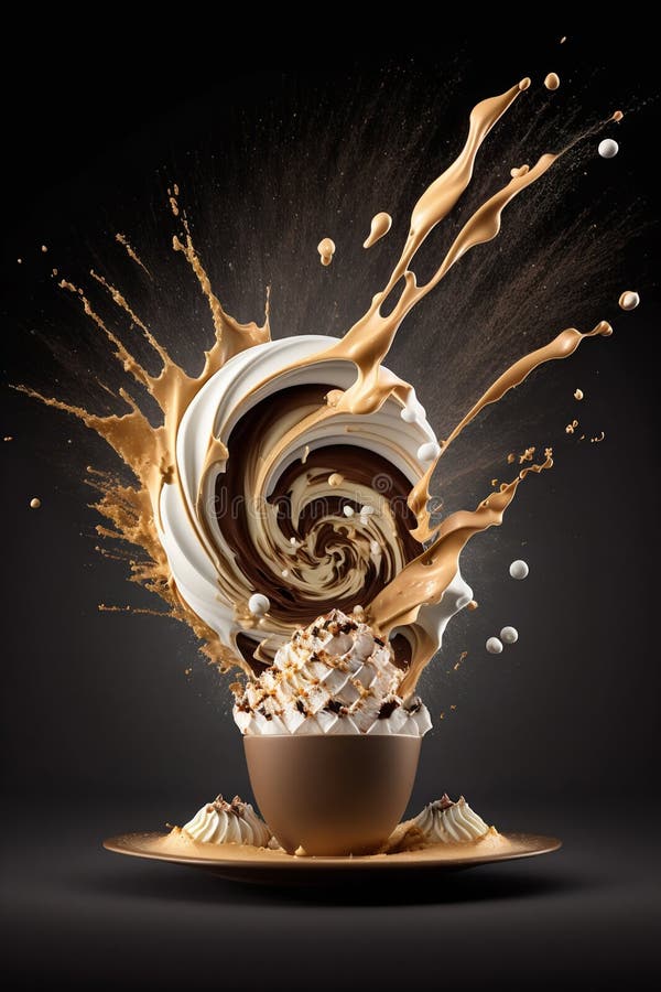 Coffee Explosion Splash. Generative Ai Stock Illustration ...