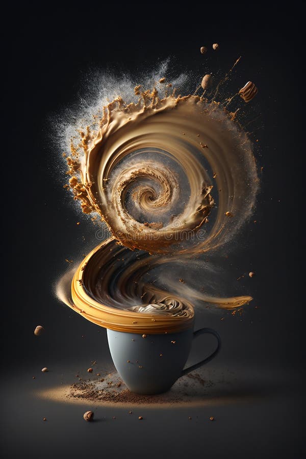 Coffee Explosion Splash. Generative Ai Stock Illustration ...