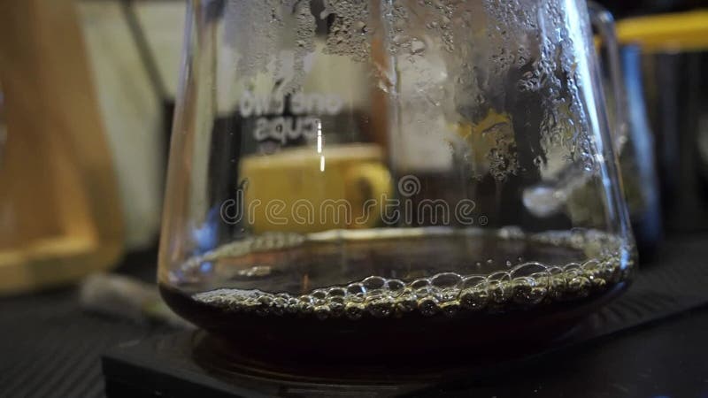 Brew Coffee Using the Pour Over Method. Pour Drip Method. Stock Video ...