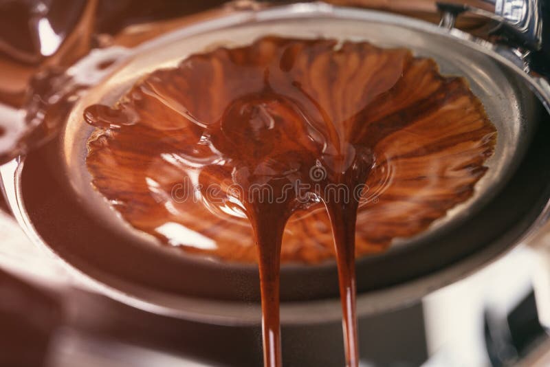 Coffee Extraction from Professional Coffee Machine Stock Photo - Image ...