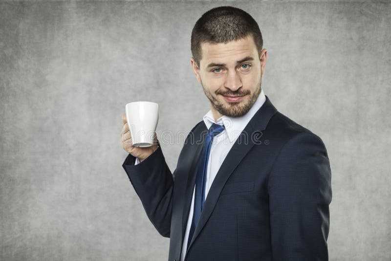 Coffee Face from Handsome Business Man Stock Photo - Image of coffee ...