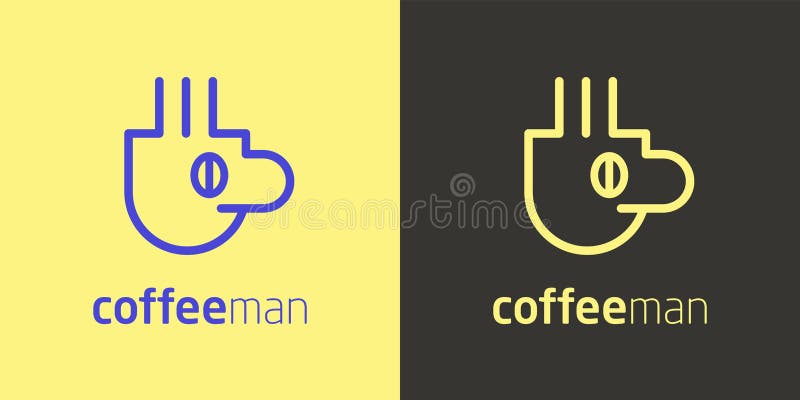 Coffee Face Man Bean Creative Logo Stock Vector - Illustration of menu ...