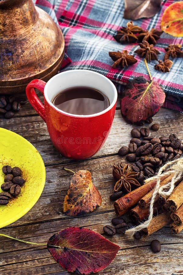 Coffee in the fall stock image. Image of coffee, leisure - 60381831