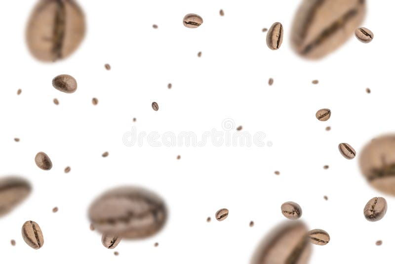 Coffee Beans Fall Background. Black Espresso Coffee Bean Falling ...