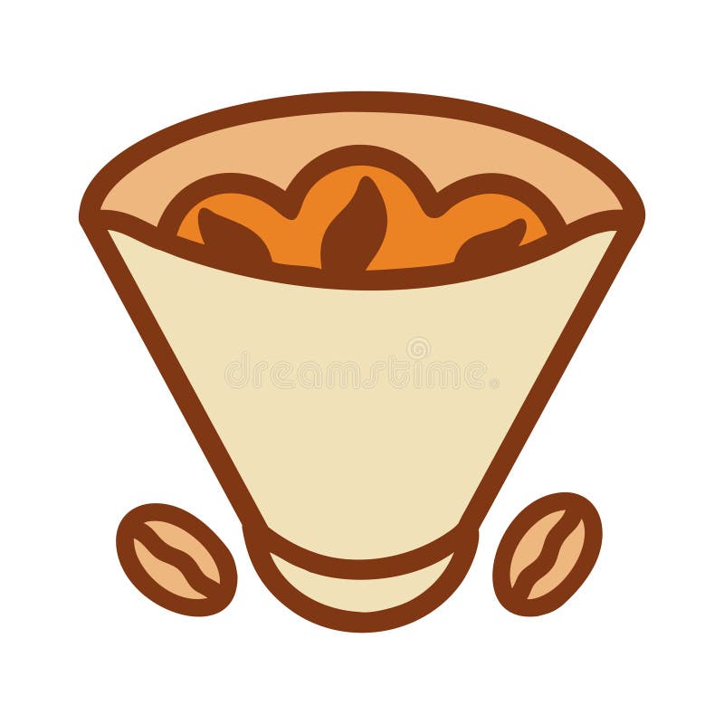 Coffee Filter Cone with Ground Coffee Stock Vector - Illustration of ...
