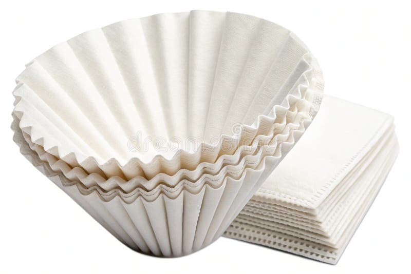 Coffee Filter Paper Stack for V60 Brewing Stock Illustration ...
