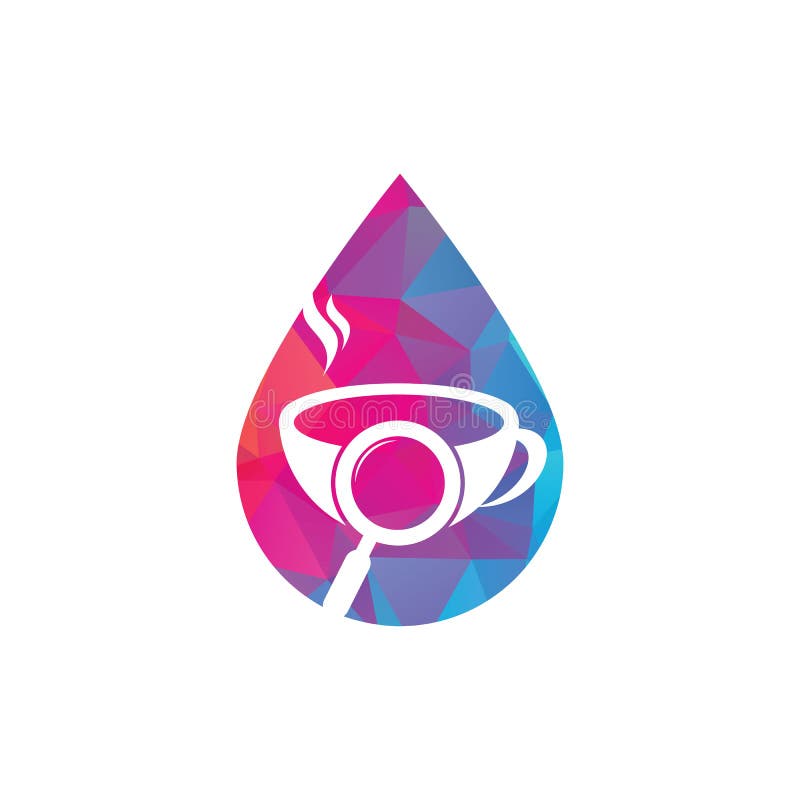 Coffee Find Drop Shape Concept Logo Designs Concept Vector. Stock ...