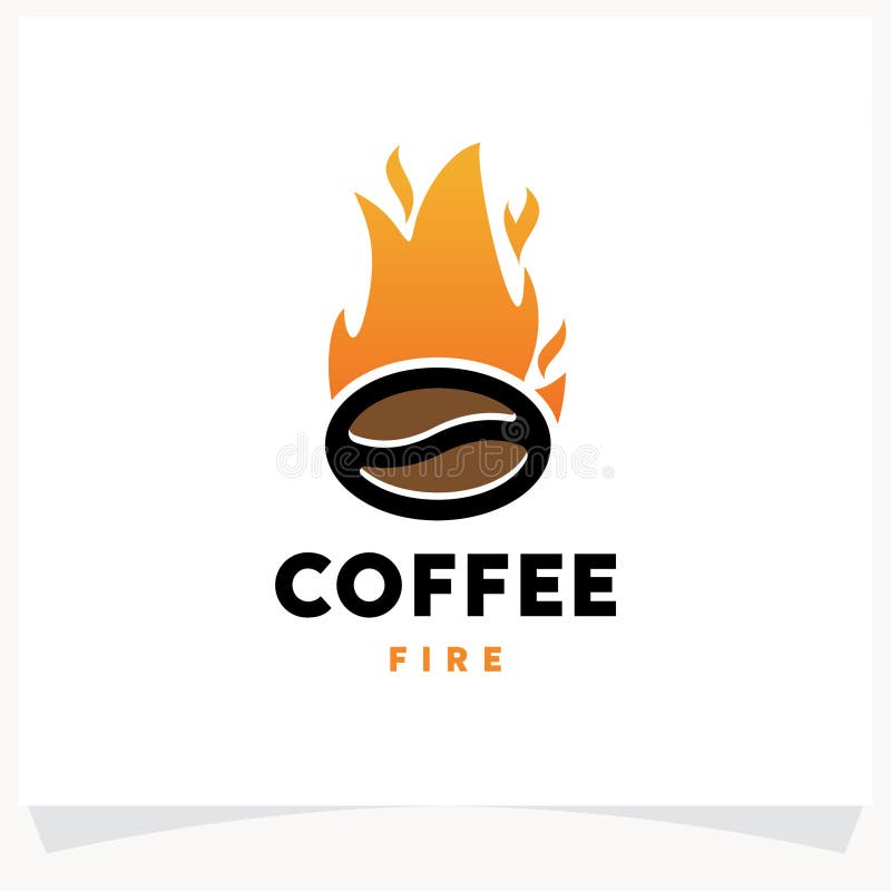Coffee Fire Logo Design Template Stock Vector - Illustration of coffee ...