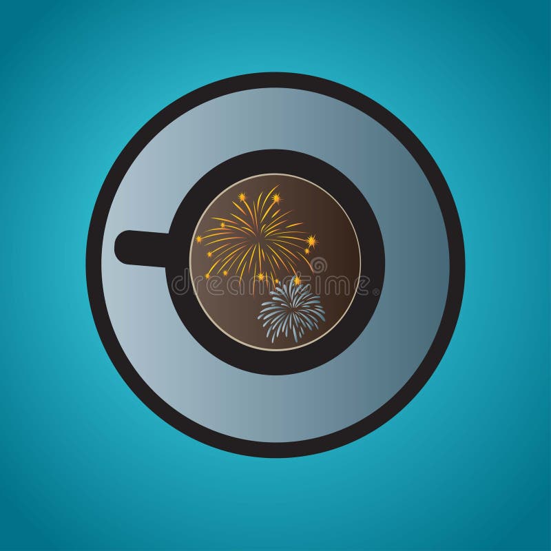 Fireworks Reflected in a Coffee Cup Stock Vector - Illustration of ...