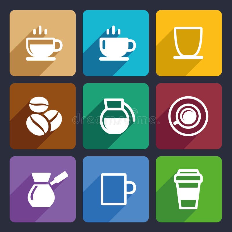 Coffee icons stock vector. Illustration of coffee, graphic - 27395707
