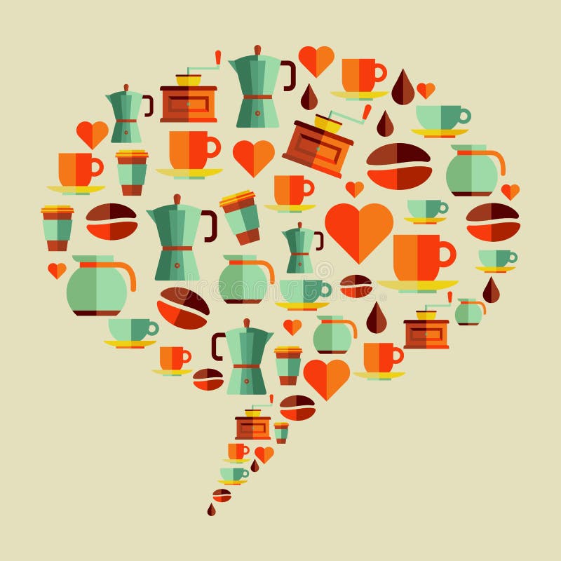 Coffee flat design stock vector. Illustration of brown - 44959633