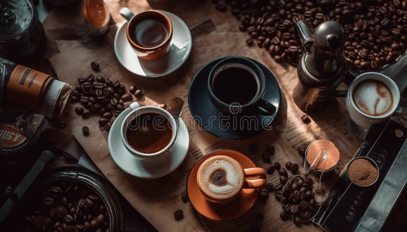 Coffee Flat Lay stock photo. Image of caffeine, peeled - 274438530