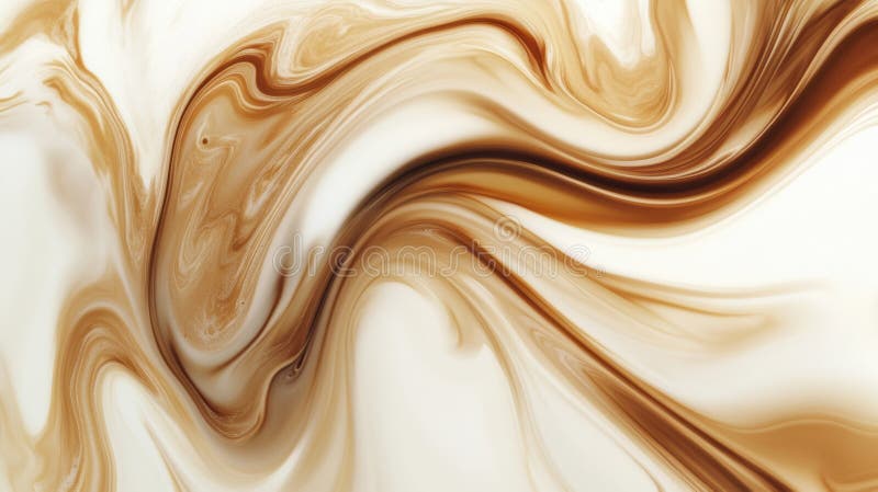 Swirling Coffee Merging with Milk Creates an Abstract Display of Rich ...