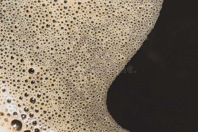 Coffee Foam with Bubbles Macro Texture. Froth Drink Stock Image - Image ...