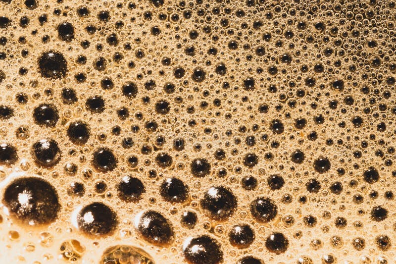 Coffee Foam with Bubbles Macro Texture. Froth Drink Stock Photo - Image ...