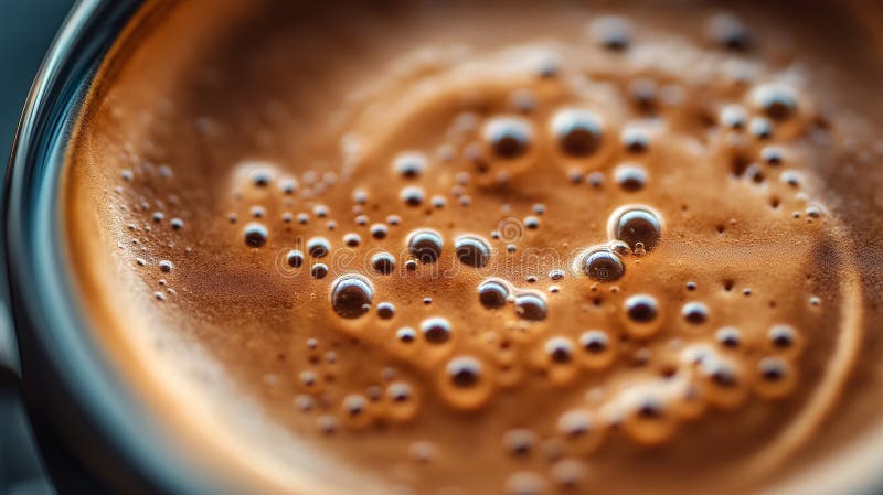 Coffee Foam, Revealing Tiny Bubbles and the Rich Stock Image - Image of ...
