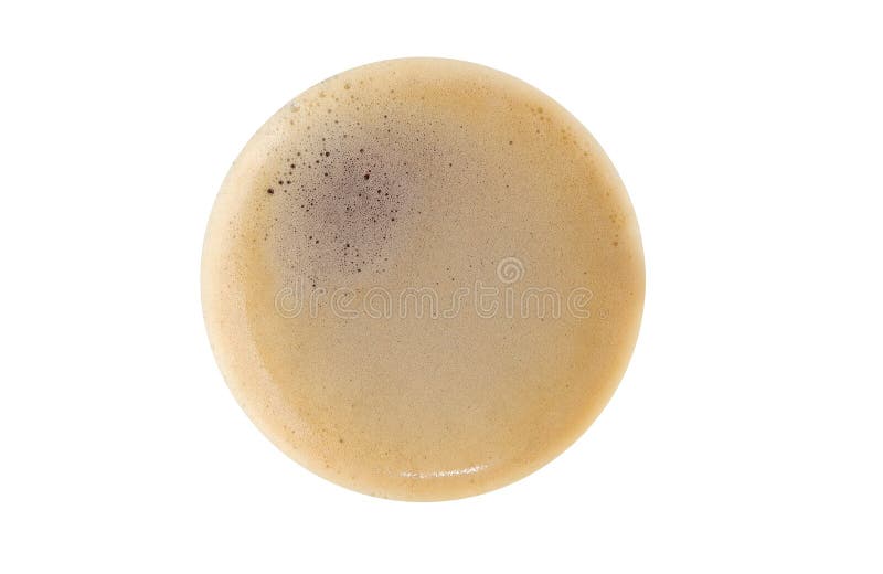 Coffee Foam Texture Top View Full Espresso Coffee Cup Isolated On White Background With