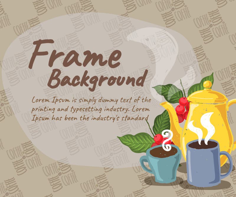 Coffee Frame Background Concept Illustration Vector Design 3 Stock ...
