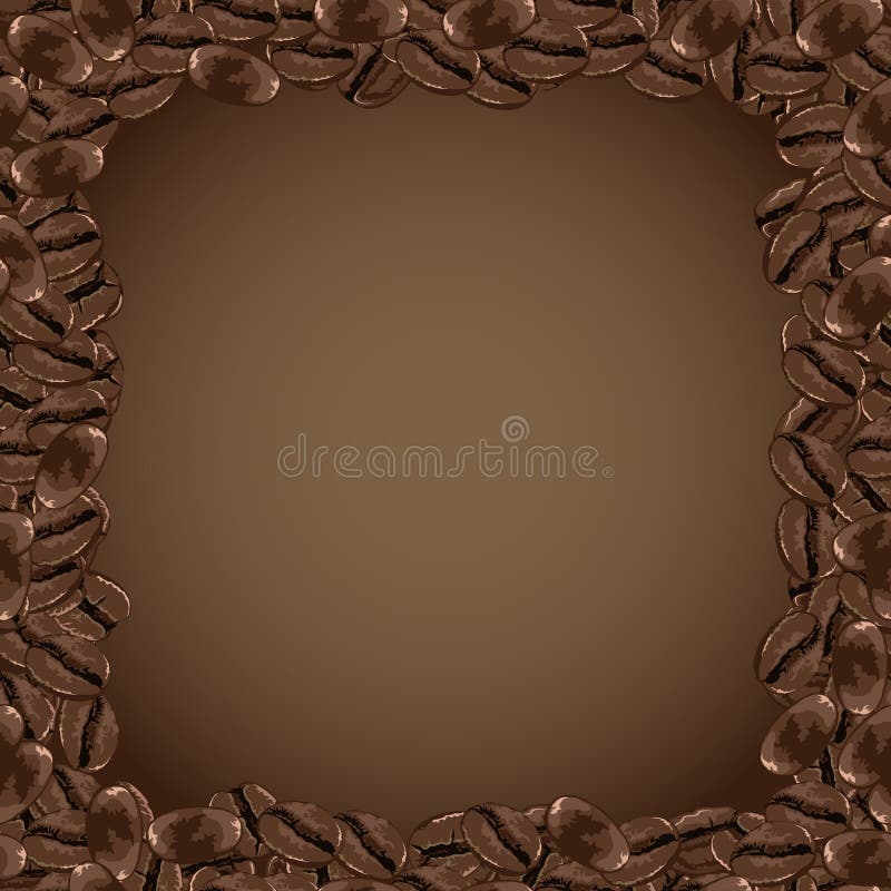 Coffee Frame. Decorative Frame Made of Coffee Beans Stock Vector ...