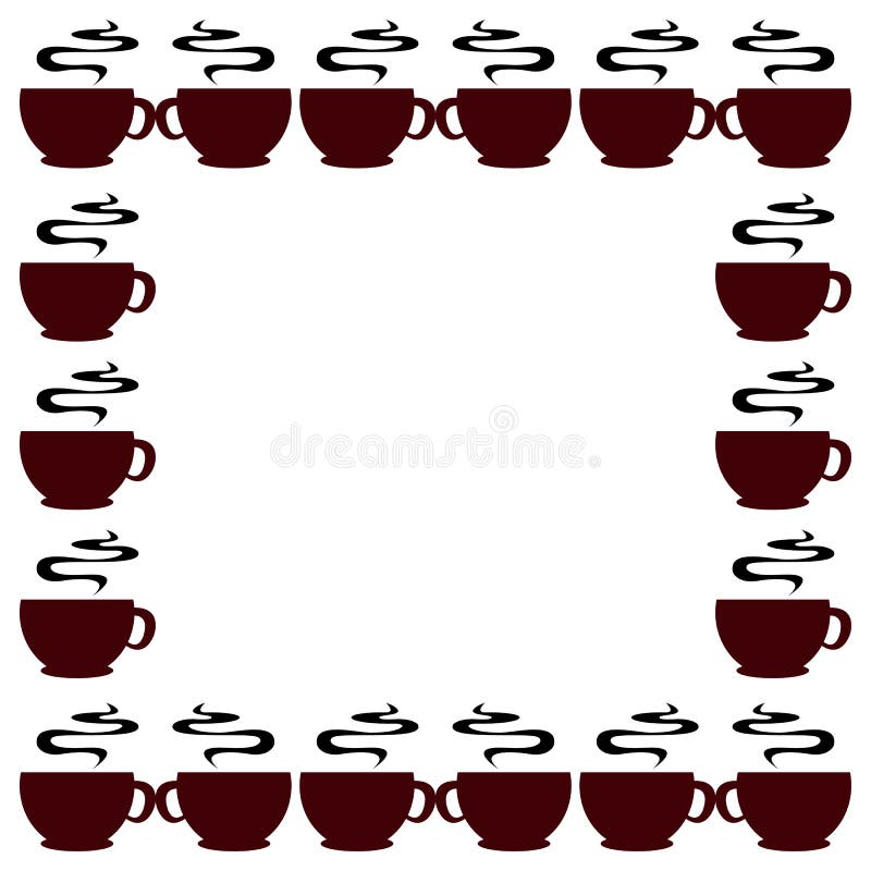 Coffee Frame Template with Coffee Shop Lettering Script Logo, Border ...