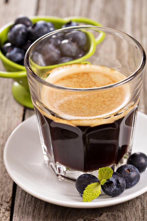 Coffee with Fresh Blueberries Stock Image - Image of coffee, blueberry ...