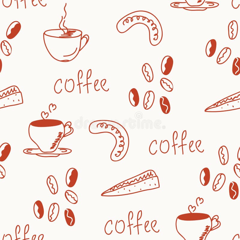 Cafe Pattern with Doodle Tea Pots, Cups, Inspirational Quotes and ...
