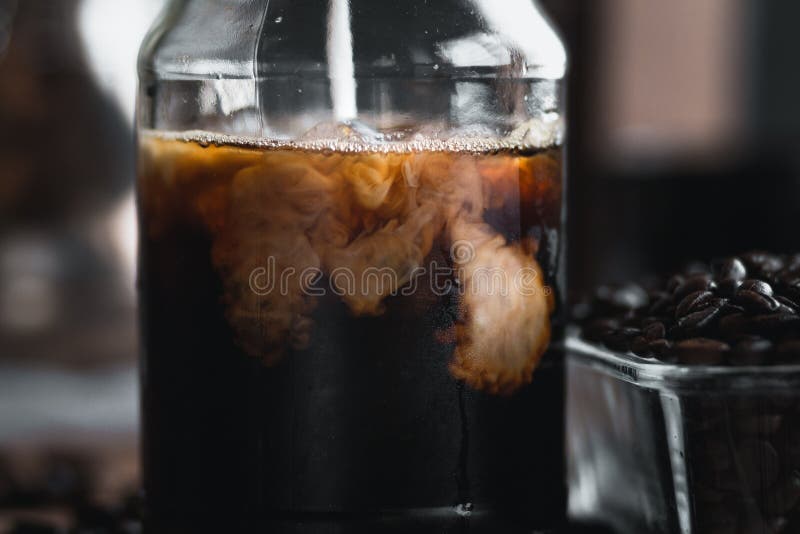 Coffee in a Glass Bottle,Coffee Drip,Hand Holding a Kettle Drip Coffee ...