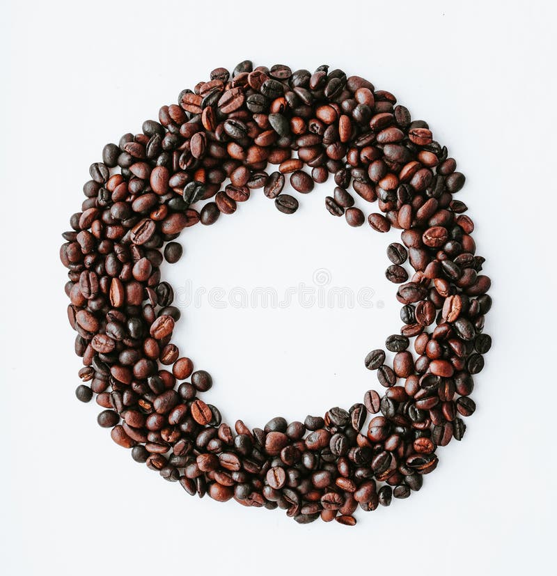 Coffee Grains, Beans in the Shape of Circle with Free Space Inside on ...