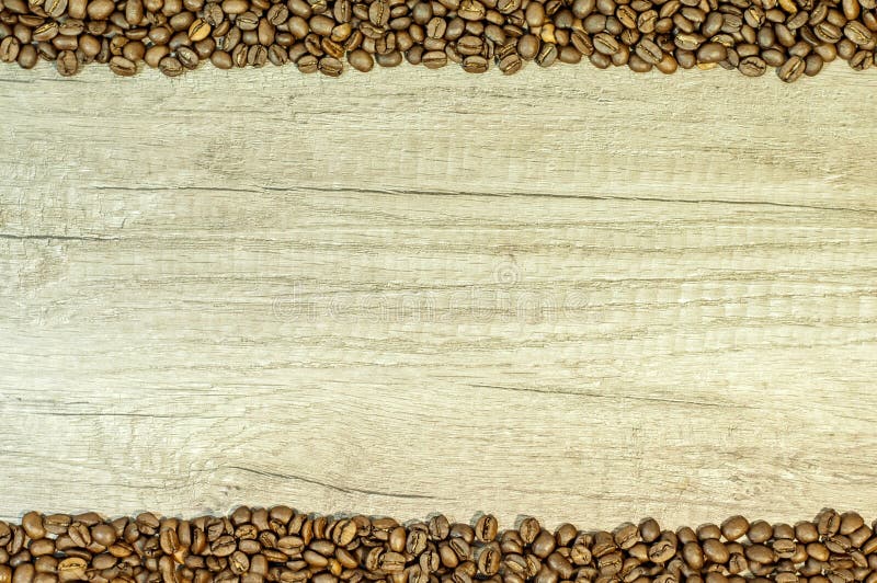 Coffee Grains on Kitchen Table Background with Copy Space Stock Photo ...