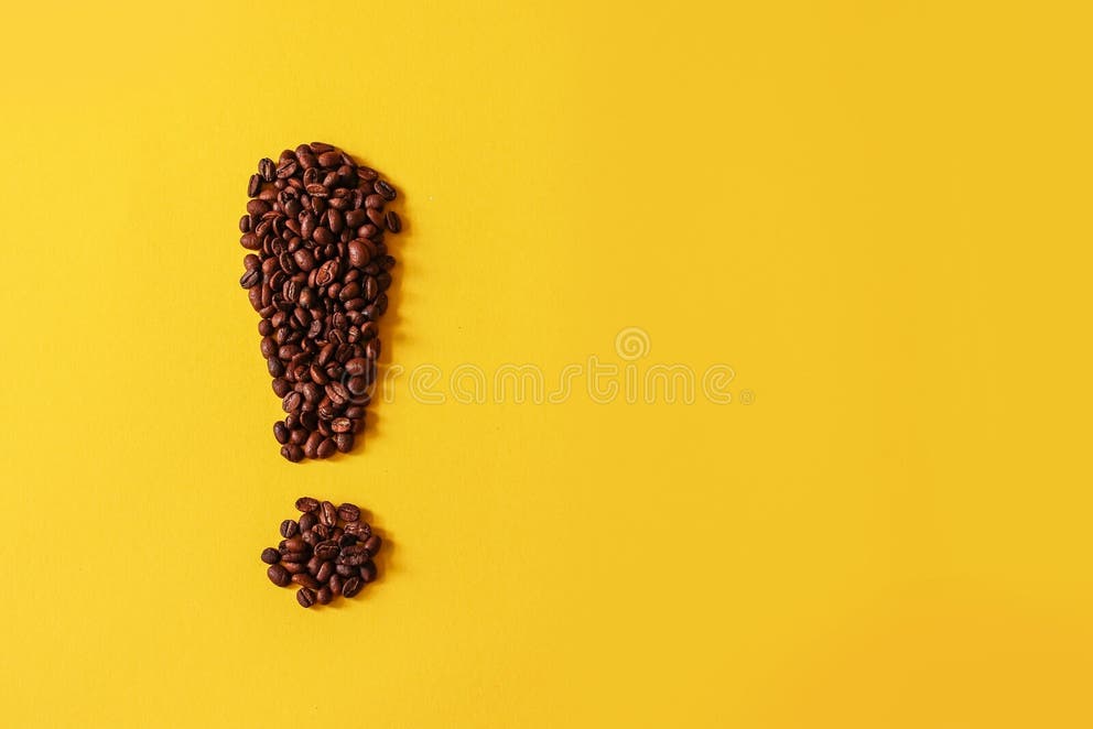 Coffee Grains Lying in the Shape of Exclamation Mark Stock Image ...