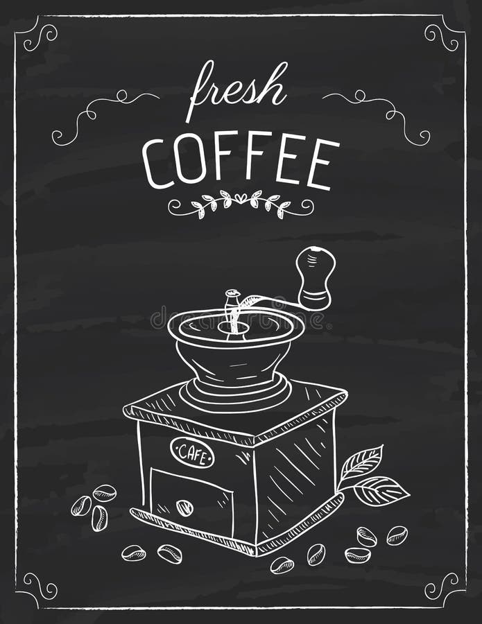 Coffee Grinder , Hand Draw Vector. Stock Vector - Illustration of craft ...