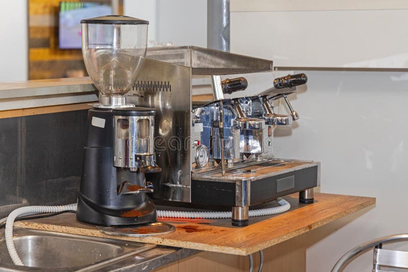 Coffee Grinder Espresso Machine Stock Image - Image of tall, espresso ...