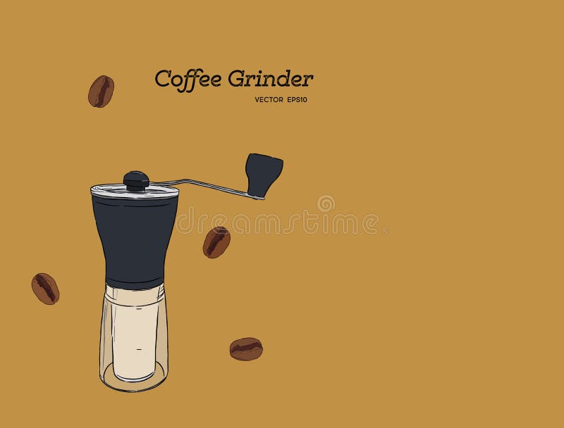 Coffee Grinder , Hand Draw Vector. Stock Vector - Illustration of craft ...