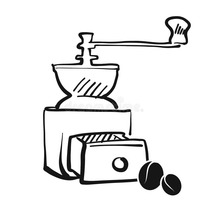 Coffee Grinder Hand Drawing Stock Vector - Illustration of sketch ...
